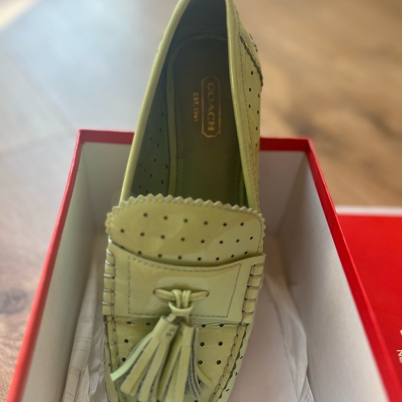 Coach | Shoes | Vintage Coach Leather Haydee Perf Patent Loafers Size ...